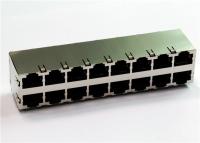 China Conn Rj45 Socket 2x8 Ethernet Connector Stacked 16 Ports Shielded 8P8C LPJE100XCNL for sale