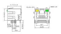 China 615008137421 8P8C RJ45 Modular Jack with LED Cross LPJE101AGNL for sale