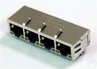 China Rj45 1x4 Quad Port LPJ46404AENL , JX80-0033NL Magnetics Ethernet Jack 10/100Mbps for sale