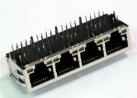 China Rj45 1x4 Quad Port LPJ46404AENL , JX80-0033NL Magnetics Ethernet Jack 10/100Mbps for sale