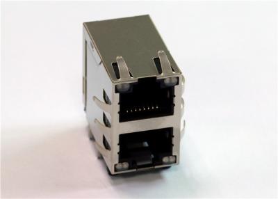 China HR872130H Stacked 2x1 RJ45 Socket 10/100/1000Base - Tx Ethernet Jack LPJG17510AANL for sale