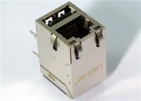 China 0821-1X1T-32-F 1000Base-T RJ45 USB Connector LPJU3836AONL Shielded W/LED for sale