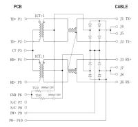 China LPJ0155HENL POE RJ45 Connector Cross HFJ11-RP48-S1L12RL Magnetics Jack for sale