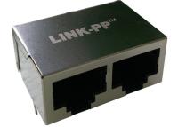 China 10118061-5001010LF Cat3 Cat5 1x2 Port Rj45 Jack 8P8C Shield Tab Down LPJEF102DNL for sale