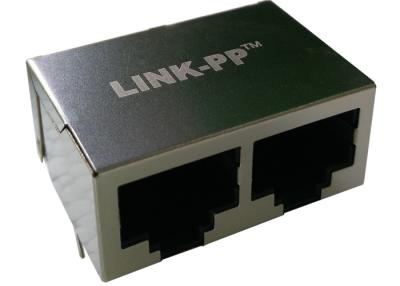 China 10118061-5001010LF Cat3 Cat5 1x2 Port Rj45 Jack 8P8C Shield Tab Down LPJEF102DNL for sale