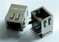 China POE + Rj45 10/100Base-T 802.3at EMI suppression LED Tab-down R/A Connector with Magnetics for sale