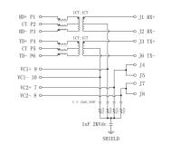China POE + Rj45 10/100Base-T 802.3at EMI suppression LED Tab-down R/A Connector with Magnetics for sale