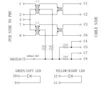 China 10/100Base-Tx UTP RJ45 Jack XMG-SK02-111009ANL-LFG-LA1 , LPJ0013BHNL for sale