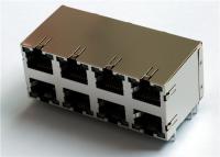 China 0810-2H4R-BG-F Connector 10/100BaseT R/A Stacked RJ45 , 2x4 Port LPJ47312A43NL for sale
