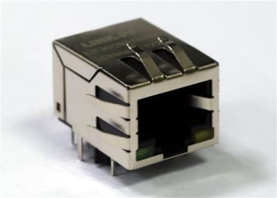 China Con Rj45 POE+ Mag 1x1 R/A Shielded W/LED 700mA Eah Pair 10/100Base-Tx for sale