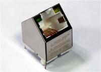 China 45° Angle Single Port PCB connector Rj45 to Ethernet 8P8C Shielded With LED for sale
