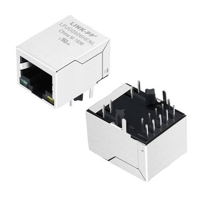China 2337992-8 1000 Base-T Single Port POE RJ45 Ethernet Jack Tab Down for sale