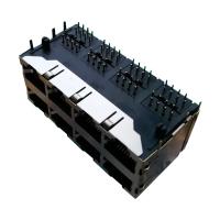 China Stacked RJ45 LPJE308CNL Side Entry 8 ports 2x4 Rj45 8P8C Modular jack for sale