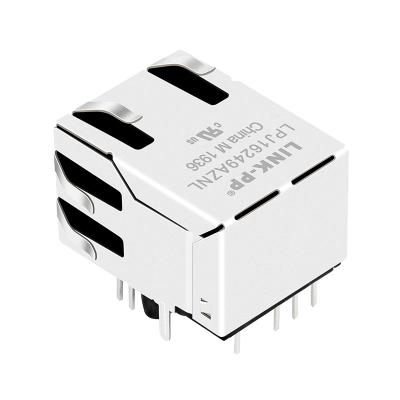 China LPJ16249AZNL Rj45 Modular Jack With PoE Cross Female Jack 1-6605834-1 for sale