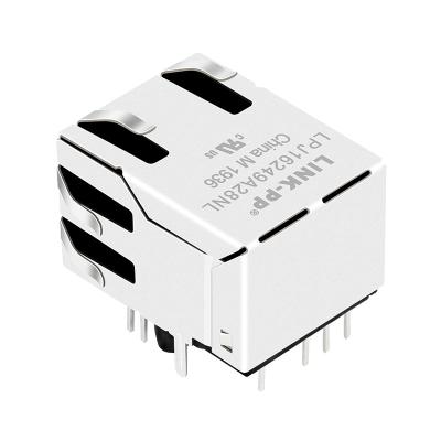 China POE RJ45 Jack MOX-RJ45-1815GYV 10 / 100M LPJ16249A28NL With RESISTOR Leds for sale