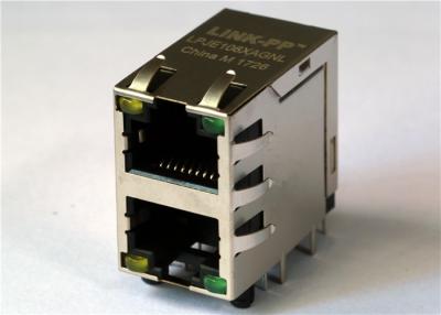 China 2x1 Rj45 With LED LPJE106XAGNL , 1x2 Ethernet, R/A Shield Connector LPJE1063A4NL for sale