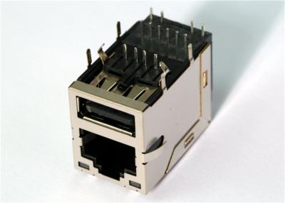 China RU3-261A1D11 RJ45 USB Connector LPJU3101AONL 10/100Base-T Magnetics With Led for sale