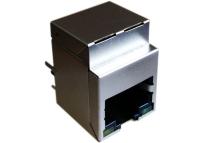 China HFJV1-1G06-L11RL Vertical 1000Base-T RJ45 Socket Shielded W/LEDs for sale