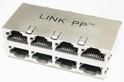 China 2 X 4 Ports Network Stacked RJ45 Magjack For Gigabit Router 0833-2X4R-33 for sale