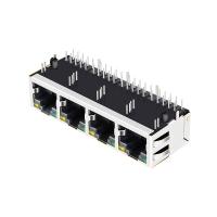 China 4 Port PoE RJ45 Connector Magjack 10/100Base-T Bob Smith Termination for sale
