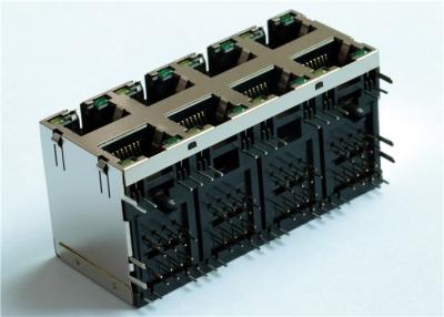 China 2X4 Ports Stackable Modular Jack RJSNE538508 , RJSNE-5385-08 Variety of LED for sale