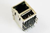 China Gigabit IEEE HUB RJ45 USB Connector One Port , SGS Approved GTI07-30113 for sale