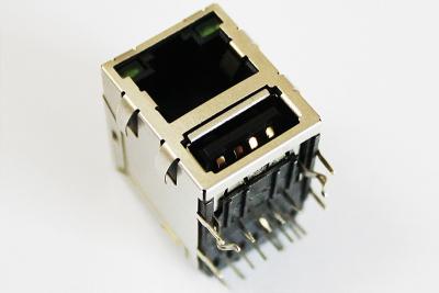 China Gigabit IEEE HUB RJ45 USB Connector One Port , SGS Approved GTI07-30113 for sale