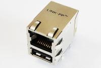 China 1500Vrms Modular RJ45 Connector With Integrated Magnetics WT-180S-06K0-DA1-B00 for sale