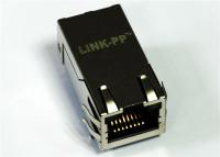 China HFJT1-1GHPE-L12RL Ethernet Socket 1G POE+ EXT TEMP 1x1 RJ45 w/MAG G/Y LED for sale