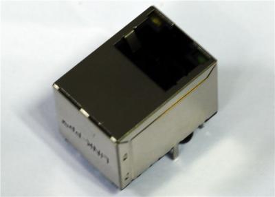 China 7499110123 Vertical Magnetic RJ45 Jack , 2.54mm Pitch 10/100/1000 BaseT for sale