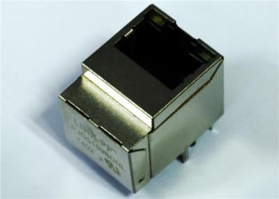 China 1-1840472-4 Gigabit Vertical RJ45 Socket 1X1 Modular Jack,Top Entry Shielded w/LED for sale