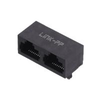 China Dual Port Unshielded 8p8c 1x2 RJ45 Jack Connector E5J88-00AJG2-L for sale