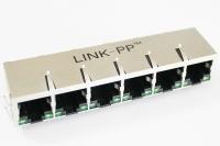 China 1 x 6 Multi-port Modem RJ45 Modular Jack , Right Angle RJ45 Connector SI-60234-F for sale
