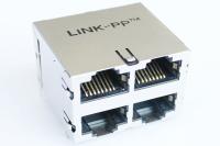 China PC Mainboard Standard Stacked RJ45 Magjack with LED Tab-up SI-30159-F for sale
