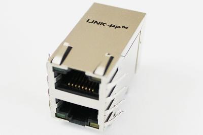 China 2 x 1 Double Port Female RJ45 Modular Jack / POE Connector For SDH RM3-138A9V1F for sale