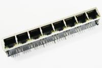 China 1 x 8 Multi-port RJ45 Surface Mount / PCB Mountable Connectors P-RJHSE-508x-08 for sale