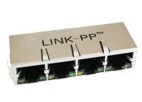 China 10/100/1000M PDH Multi-Port RJ45 Modular Plug ,1 X 4 Port 64F-1303GYD2NL for sale