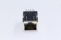 China LPJ0011BBNL 1×1 Integrated RJ45 Connector Tab Down With LED LU1S041F-43 LF for sale