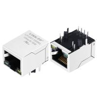 China LPJ0011BBNL 1×1 Integrated RJ45 Connector Tab Down With LED LU1S041F-43 LF for sale