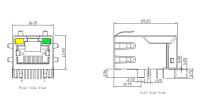 China RJ45 Modular Jack XFATM9R-CTYG1-4M PHY Interface 10/100Base-T Ethernet for sale