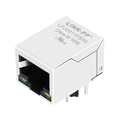 China RJ3T113N RJ45 Magjack LPJ0011FBNL W / LED 4 Cores Circuits PCB Connectors for sale