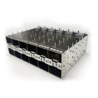 China 2x6 SFP+ Cage & Connector With EMI Spring Finger and Light Pipe for sale