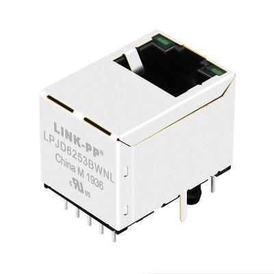 China 7499410221 Cross Magnetic Vertical RJ45 Jack , Top Entry RJ45 Integrated XFMR for sale