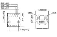 China ARJM11K-111071A 10/100Base-T Vertical RJ45 Connector with LEDs for sale