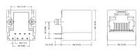 China SS-90000-014 RJ45 8P8C Jack Single Port Vertical Mount for sale