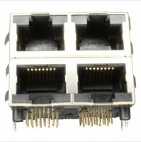 China RJSAE538004 Stacked RJ45 2X2 Port Connector ROHS Compliant for sale