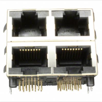 China RJSAE538004 Stacked RJ45 2X2 Port Connector ROHS Compliant for sale