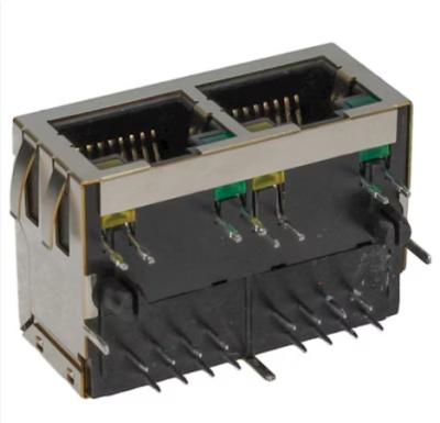 China 62F-1201YGD2NL 1X2 RJ45 Connector With 10/100 Base-TX Magnetic for sale