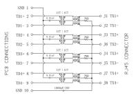 China HFJV1-E1G46-L12RL Equivalent Ethernet Connectors 1G EXT TEMP Vertical RJ45 MAG for sale