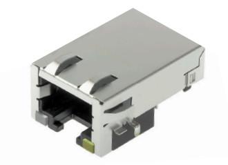 China 1840437-1 Mid-Plane Gigabit RJ45 Connector Shielded With LEDs for sale